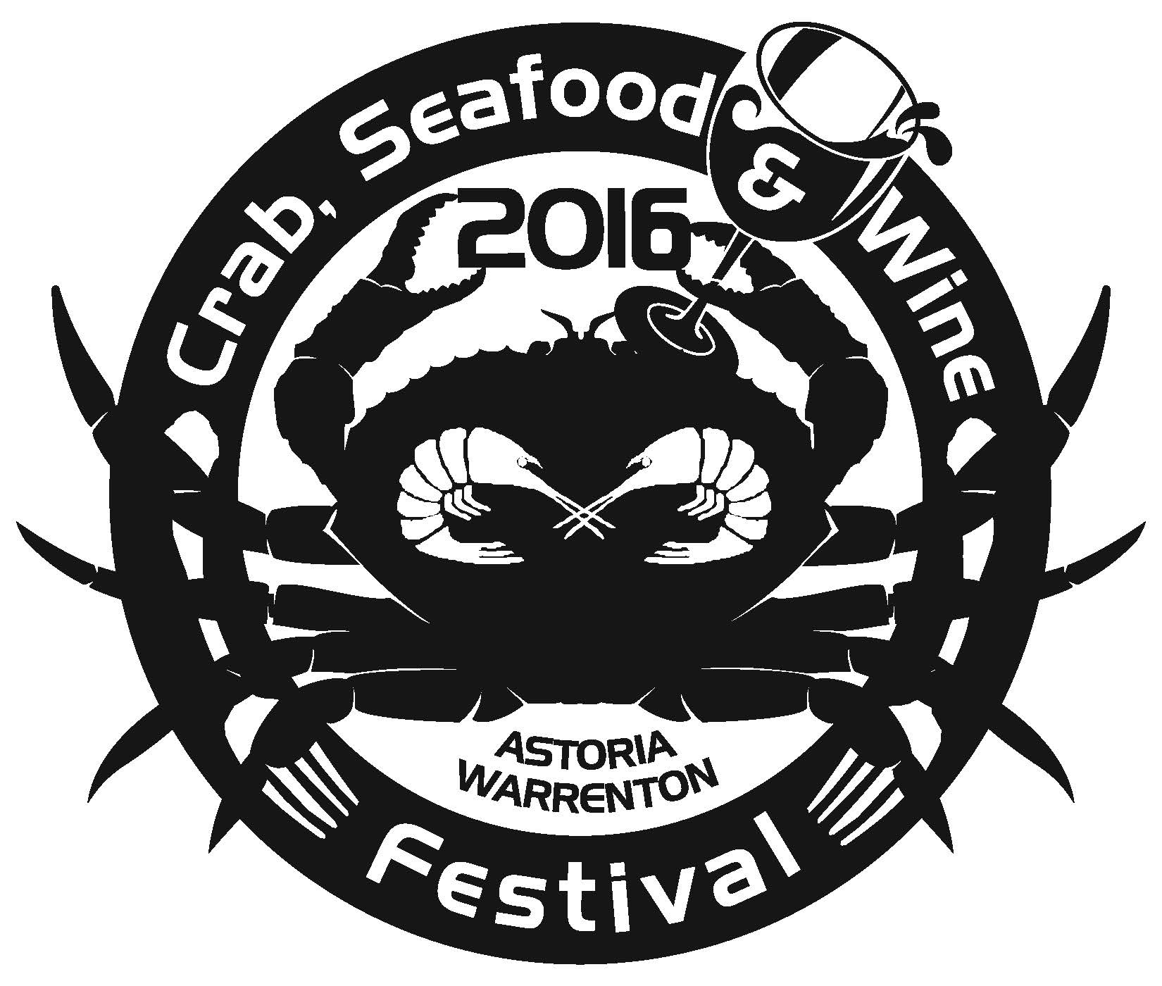 Crab fest logo b-w 2016 – Astoria Warrenton Crab & Wine Fest